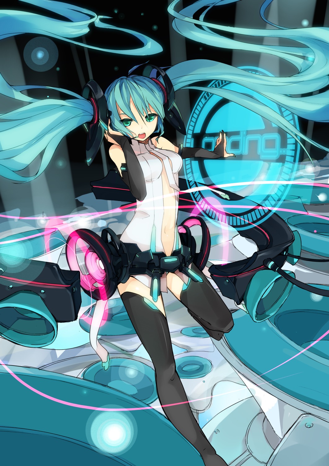 jong tu vocaloid vocaloid append hatsune miku miku append thighhighs | #144124 | yande.re